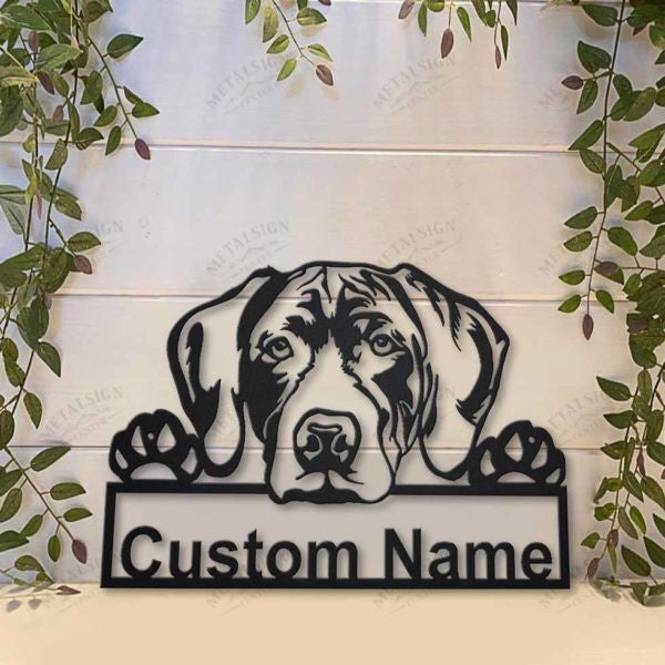 German Shorthaired Pointer Personalized Metal Wall Decor, Cut Metal Si ...