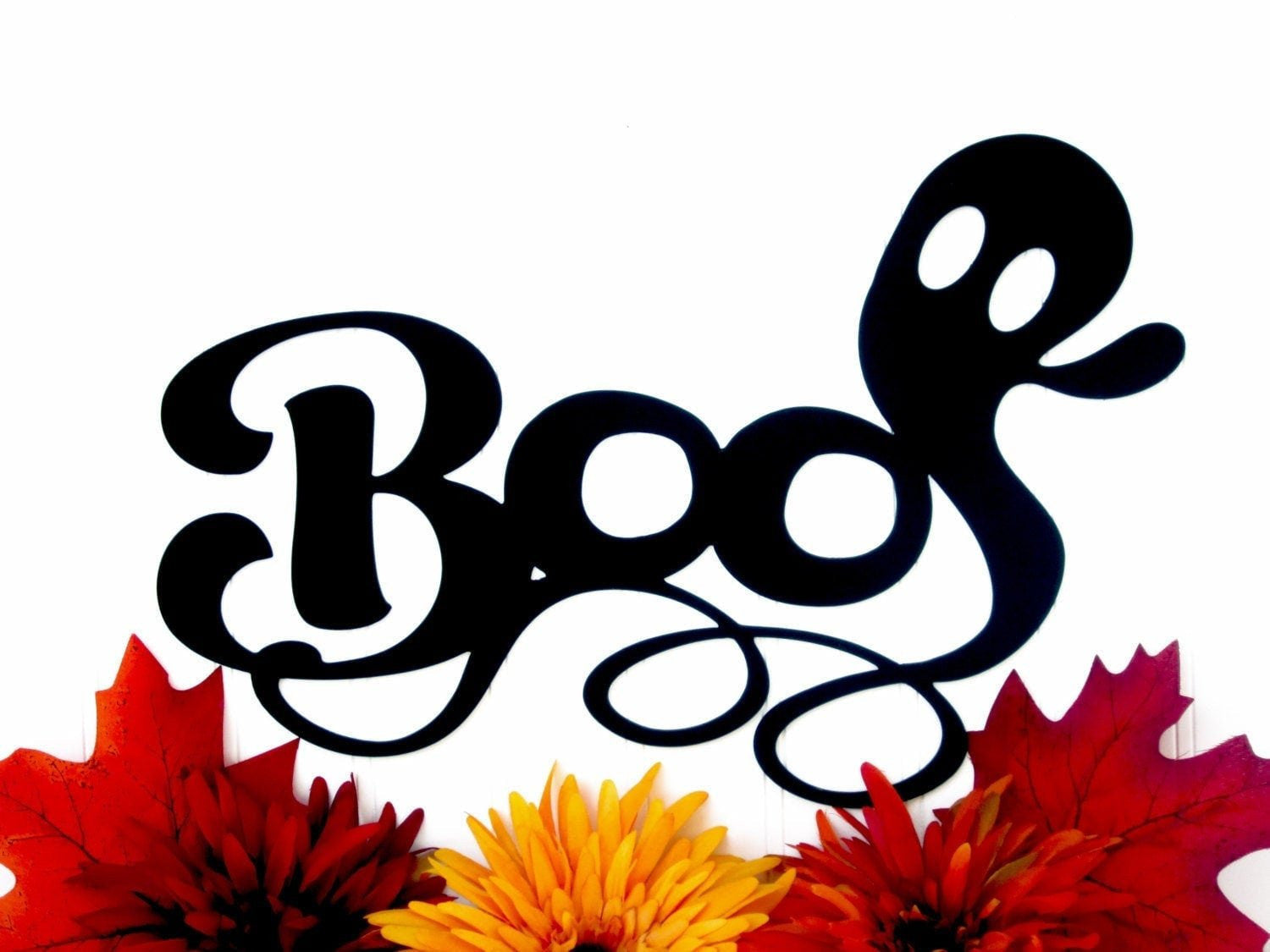 Halloween Decor Outdoor Boo Sign With Ghost Laser Cut Metal Sign Matte ...